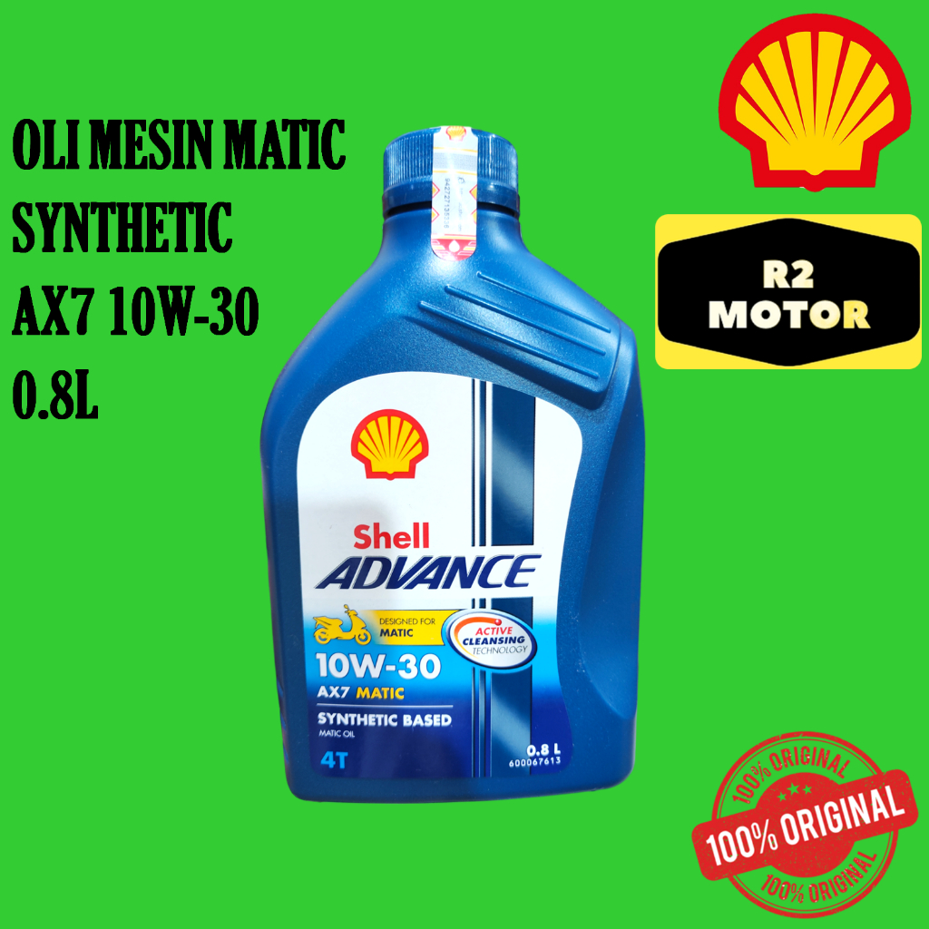 Jual OLI MESIN MOTOR MATIC SHELL ADVANCE AX7 10W-30 (0.8L) BEAT VARIO SCOOPY ORIGINAL | Shopee ...