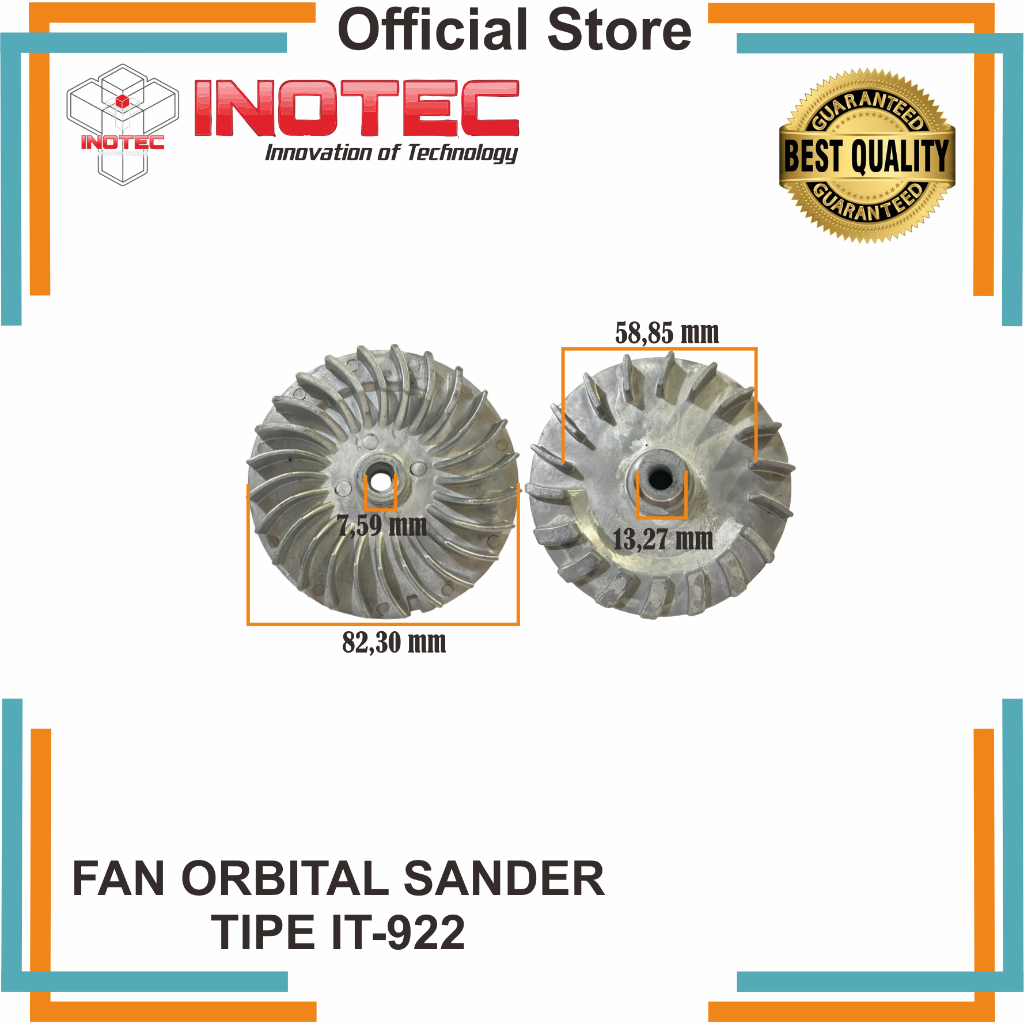 Jual FAN SANDER / KIPAS AMPLAS BULAT ORBITAL 922 INOTEC | Shopee Indonesia