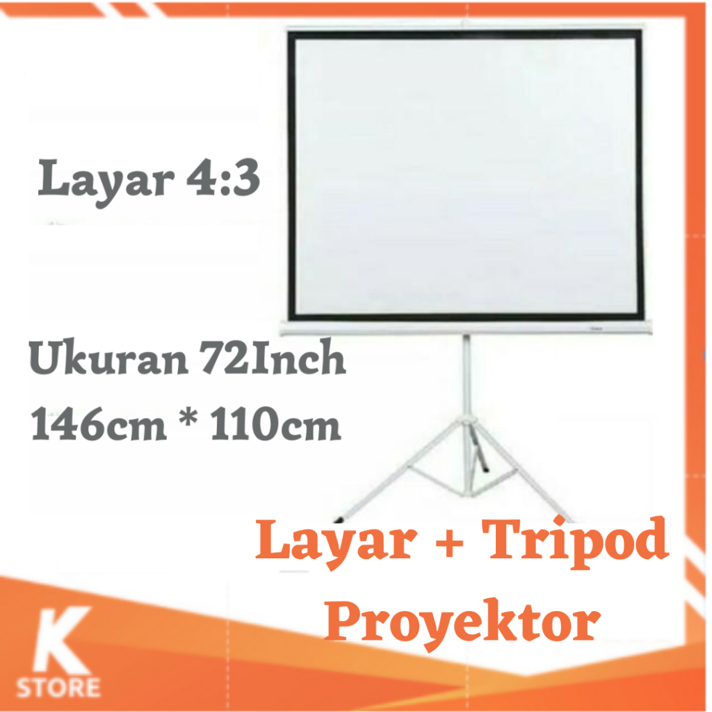 Jual Tripod Layar Proyektor 100 Inch 72 Inch - Screen Projector ...