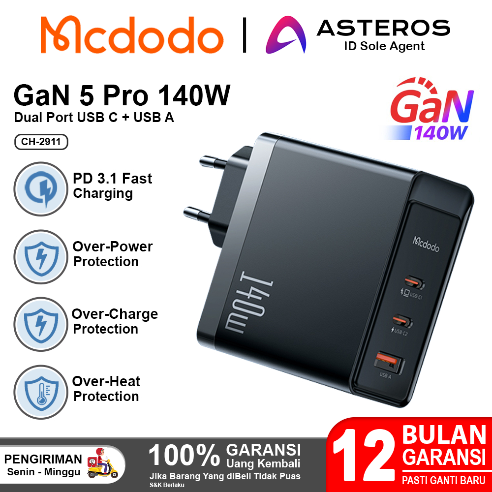 Jual MCDODO Kepala Charger Laptop Macbook GAN Fast Charging 65w 100w ...