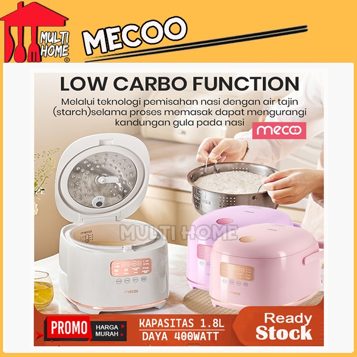 Jual Mecoo Aesthetic Rice Cooker Digital Low Carbo Kapasitas 1.8L Low ...