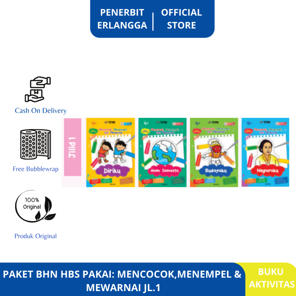 Jual PAKET BAHAN HABIS PAKAI: MENCOCOK,MENEMPEL & MEWARNAI JILID 1 ...