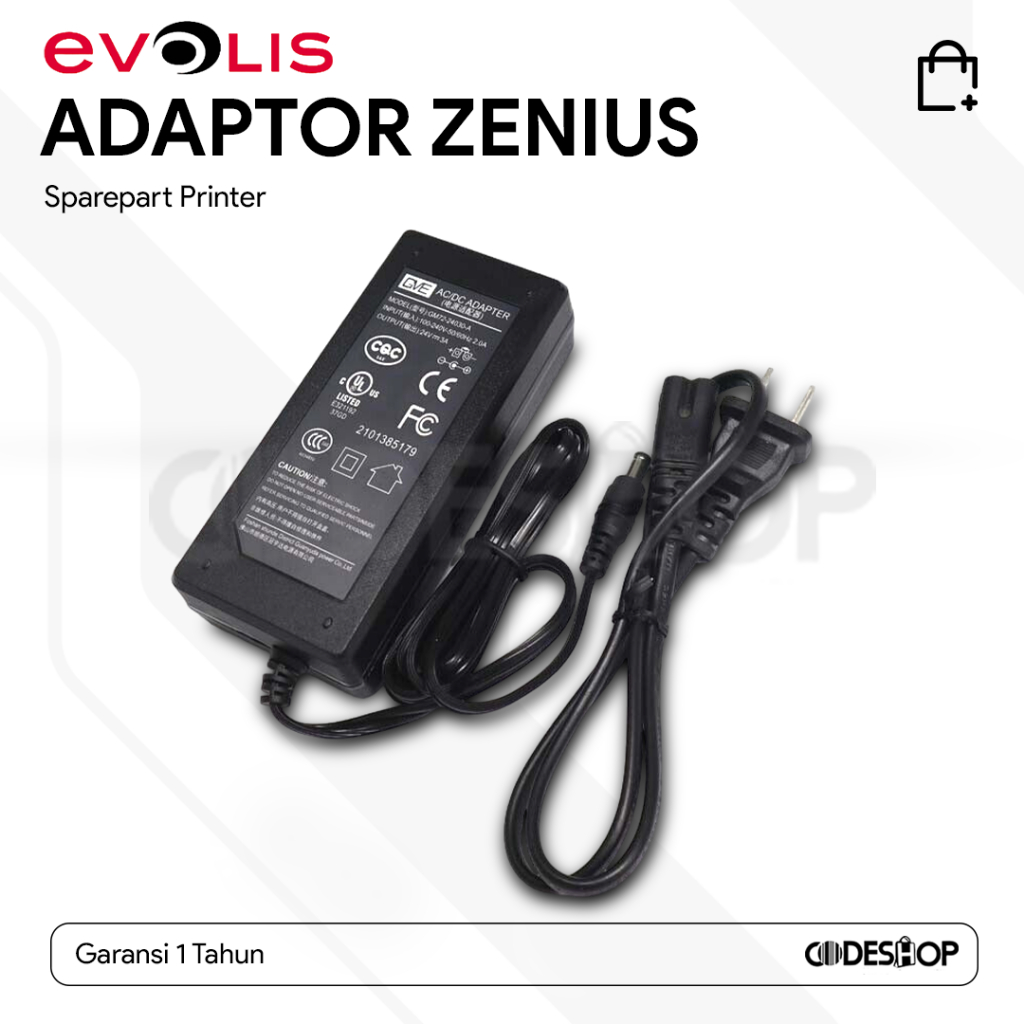 Jual Adaptor Evolis Zenius Printer ID Card Original Spare Part Classic ...