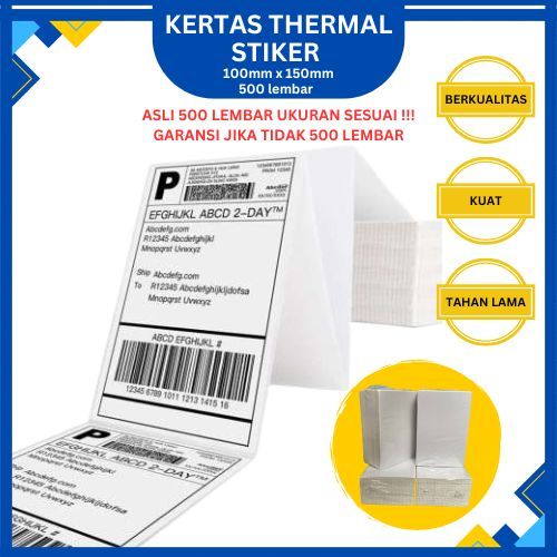 Jual Kertas Resi Thermal Stack - Label Resi Paket - Struk Resi Paket - Kertas Tempel Resi Paket ...