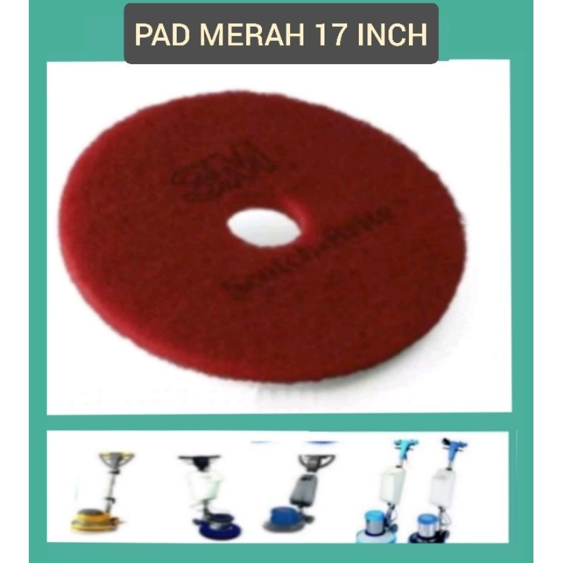 Jual pad merah 17 inch buffing pad mesin polisher lantai | Shopee Indonesia