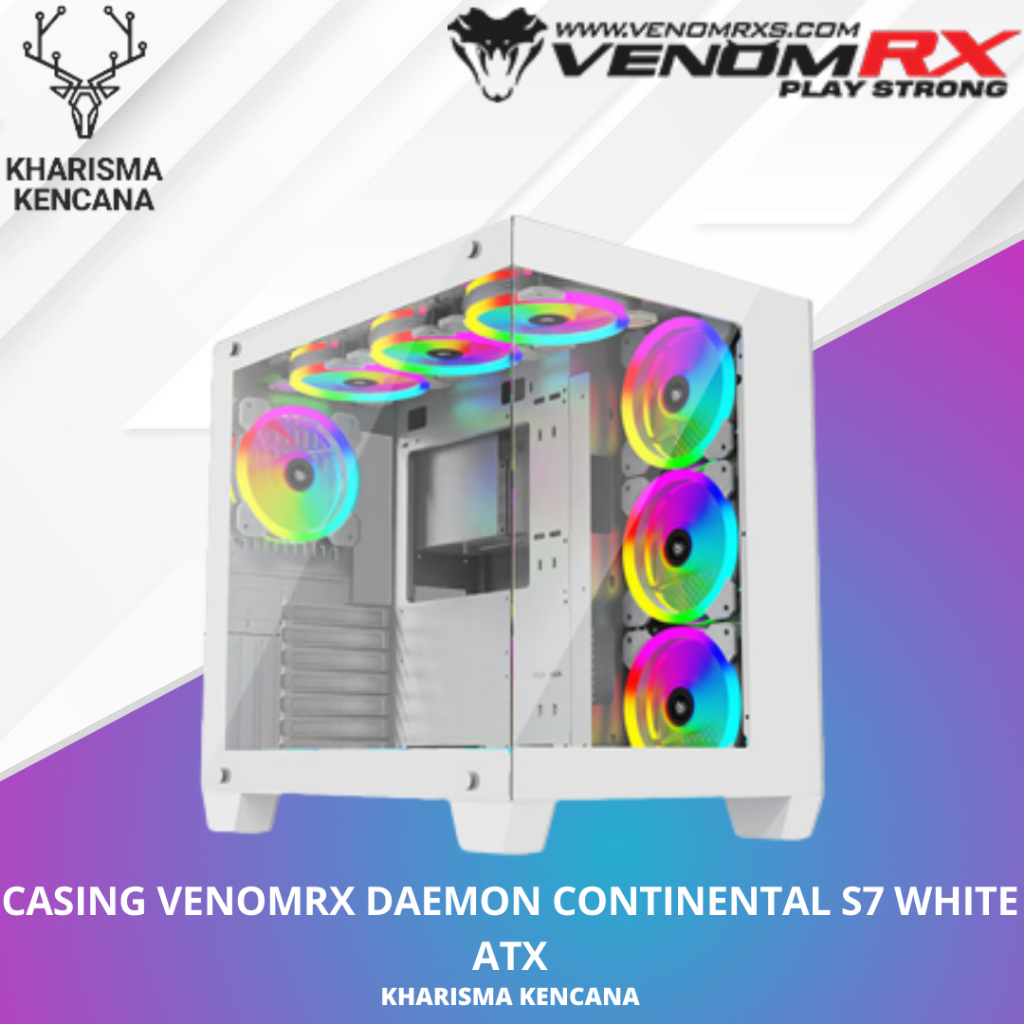 Jual VENOMRX DAEMON CONTINENTAL S7 WHITE ATX CASE | Shopee Indonesia