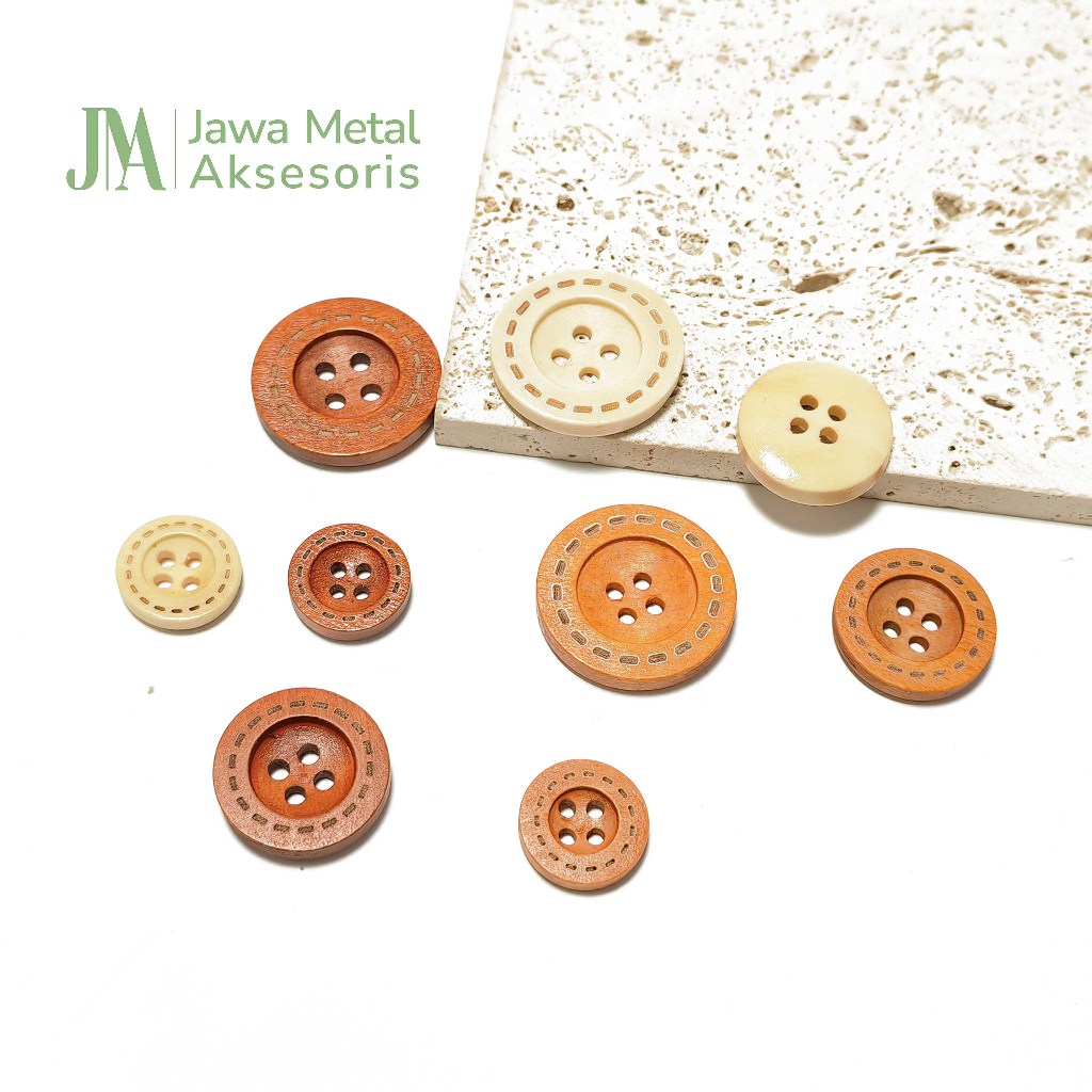 Jual Jawa Timber Button Kancing Bahan Kayu Unik Anti Mainstream 15mm ...