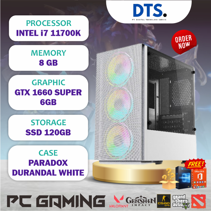 Jual PC Gaming Pro | i7 11700K | GTX 1660 Super | 16GB RAM| SSD |Render ...
