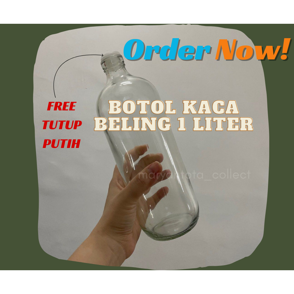 Jual HARGA GROSIR PAKET BOTOL BELING/KACA 1 LITER + TUTUP PUTIH MURAH ...