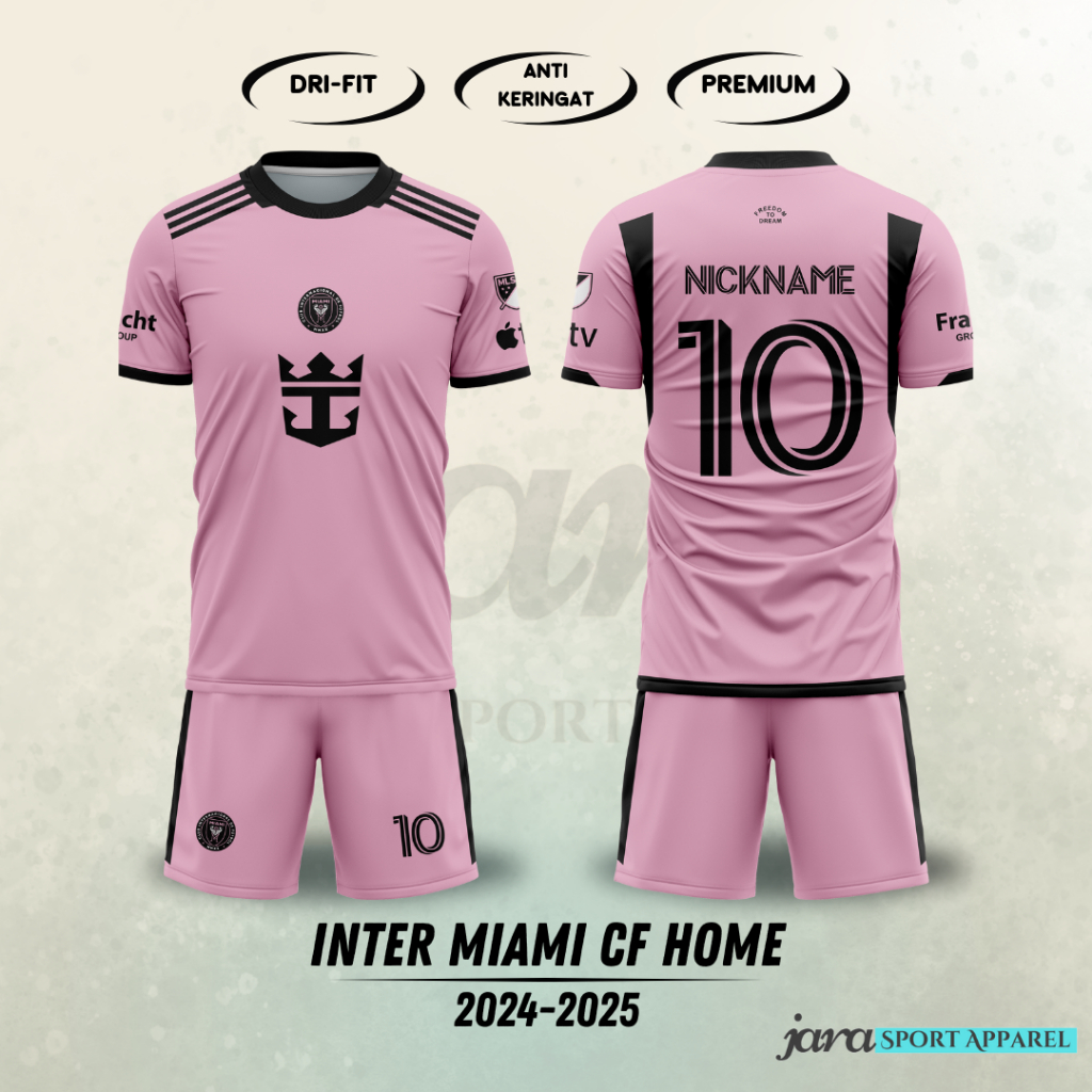 Jual Jersey Inter Miami Home 2024-2025 Custom Nama Nomor Punggung Full ...