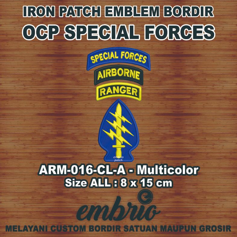 Jual ARM-016-CL-A Patch OCP Tab SPECIAL FORCES AIRBORNE RANGER HOOK ...