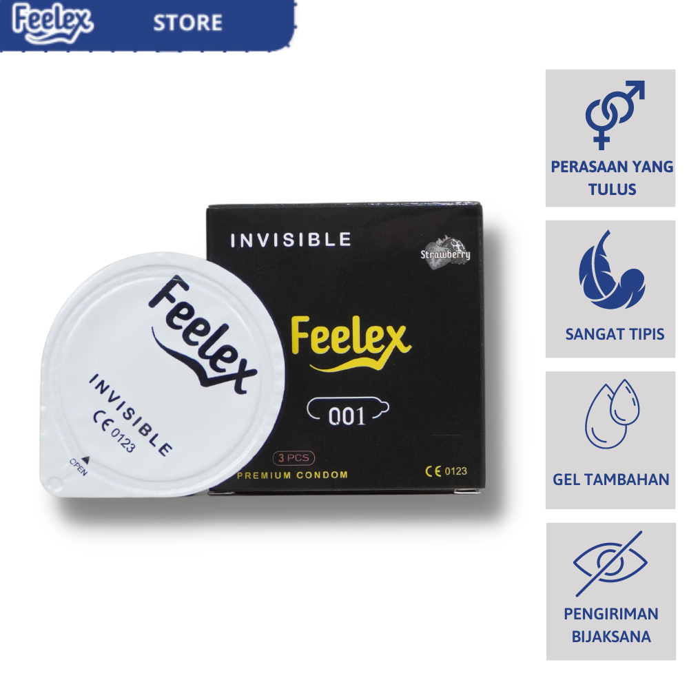 Jual Feelex tak terlihat ultra-tipis, gel pelumas ekstra, kondom kotak ...