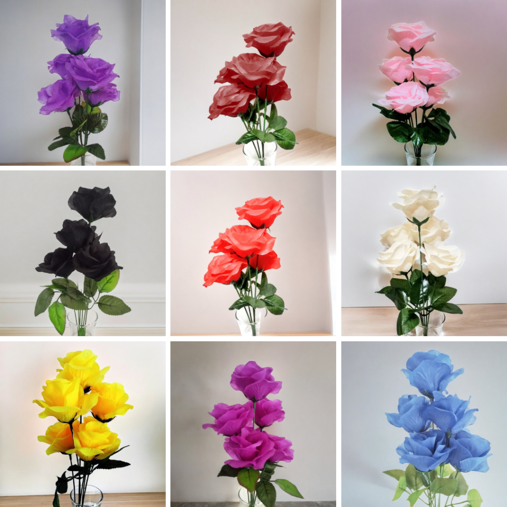 Jual Bunga Mawar K5 Rose 5 Tangkai Buket Artificial Dekorasi Hias ...