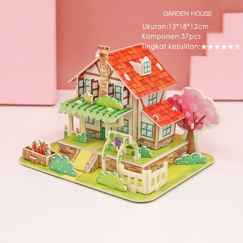 Jual Mainan Anak 3D Puzzle Diy Mainan edukasi Miniatur diy rumah bahan ...