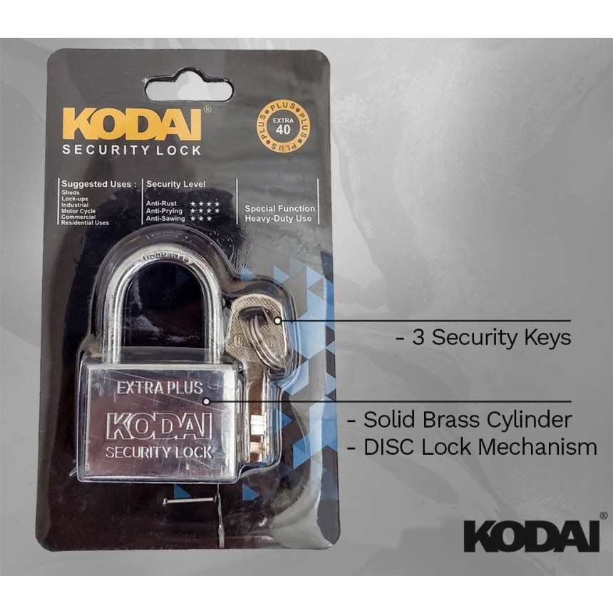 Jual (40mmS)Gembok Security Lock KODAI/GRT 40mm Pendek | Shopee Indonesia
