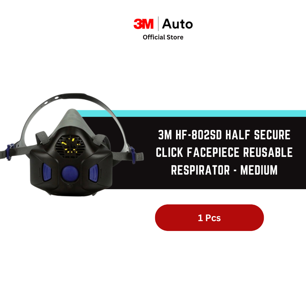 Jual 3M™ HF-802SD Half Secure Click™ Facepiece Reusable Respirator - Medium | Shopee Indonesia