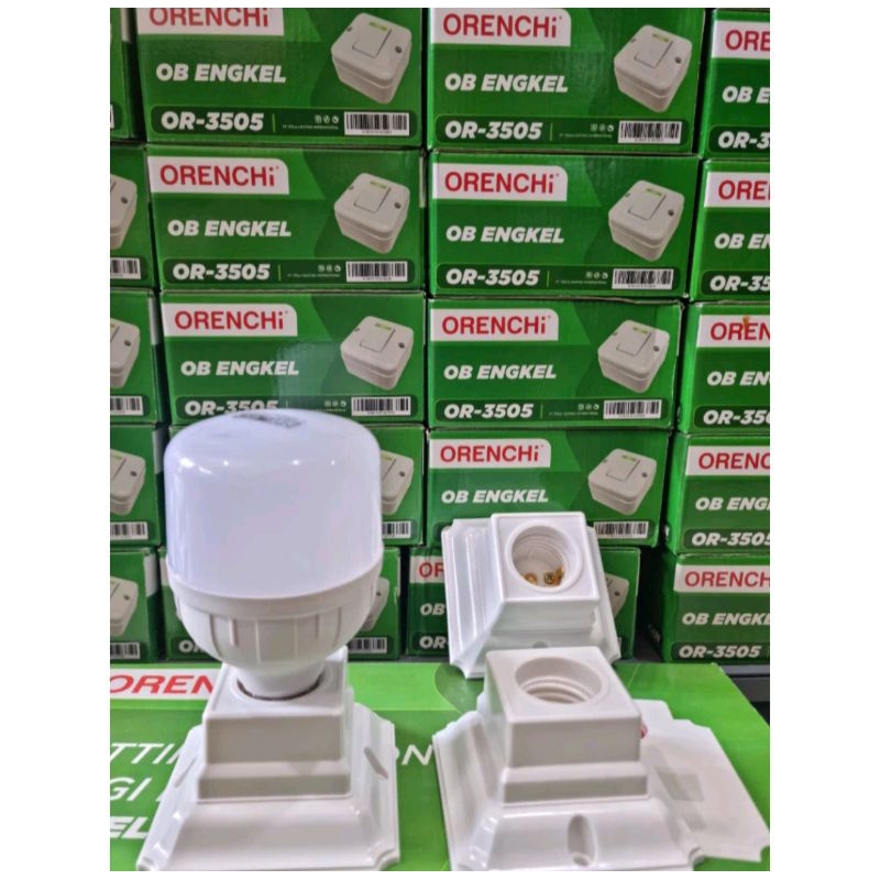 Jual [ PAKET 1 BOX ISI 24 PCS ] ORENCHI OR-210 Fitting Plafon Segi 4 Bakelit Kotak Putih ...