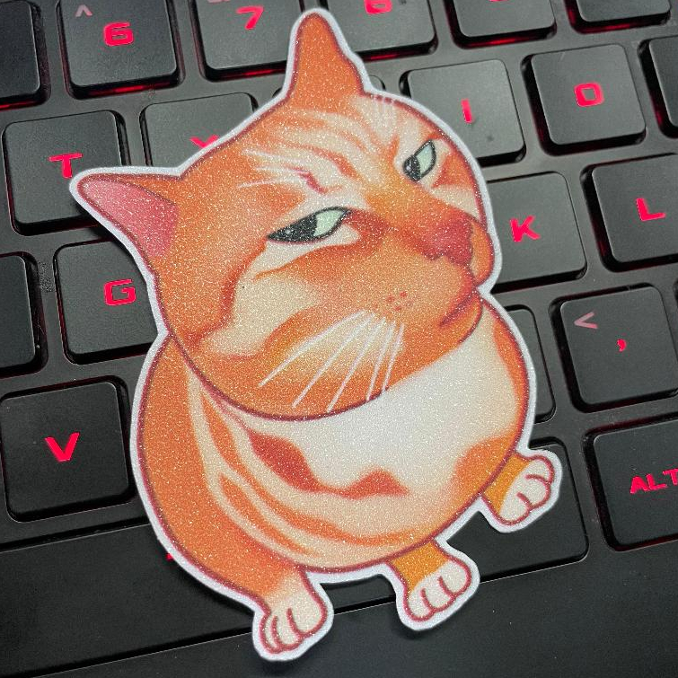 Jual Stiker Kucing Lucu Part 4 Cat Sticker Meme Laminasi Glitter Mr ...