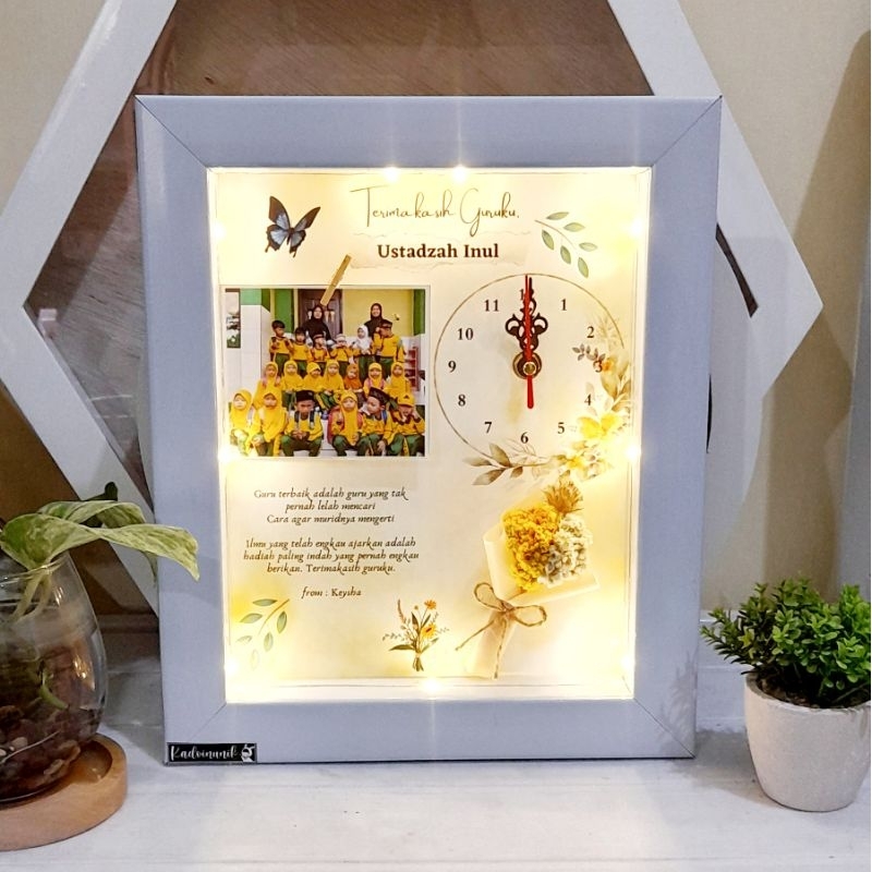 Jual flower in frame 3D uk 8r potrait frame box edelweis in frame kado ...