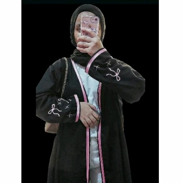 Jual abaya coquette pita gamis terbaru lebaran 2024 outer hitam turkey ...