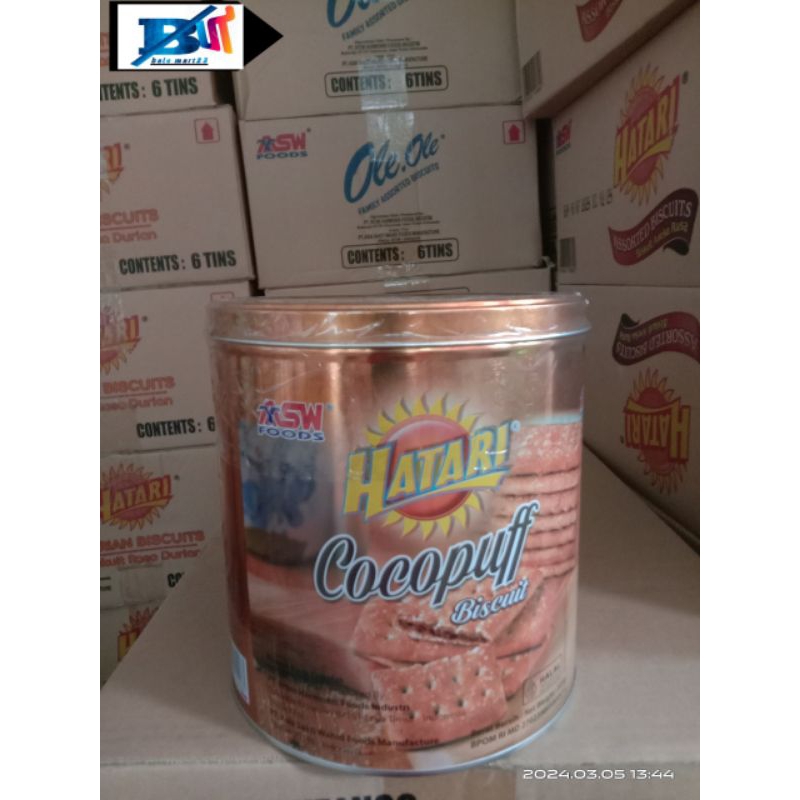 Jual ASW food Hatari cocopuff biskuit kaleng 325gr Hatari kue lebaran ...