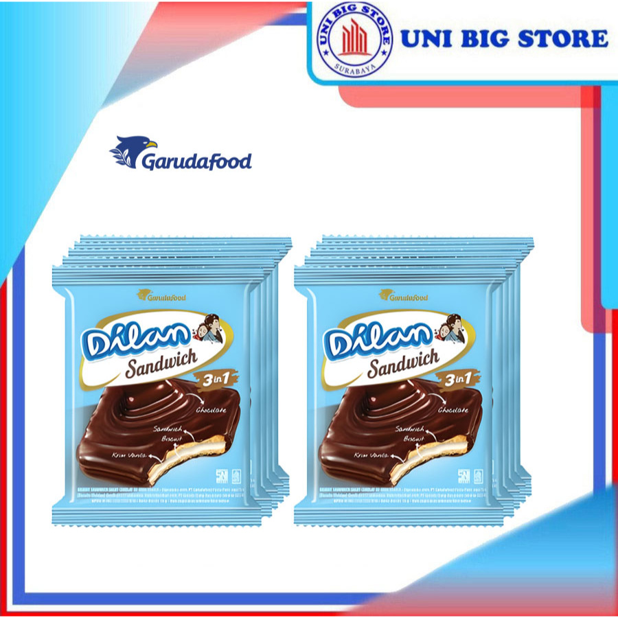 Jual Dilan Chocolate Biscuit Sandwich 3in1 Fresh 16 gr 10 pcs Renteng ...