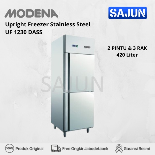 Jual Modena Upright Freezer 2 Door 420L UF 1230 DASS Kulkas Dapur ...