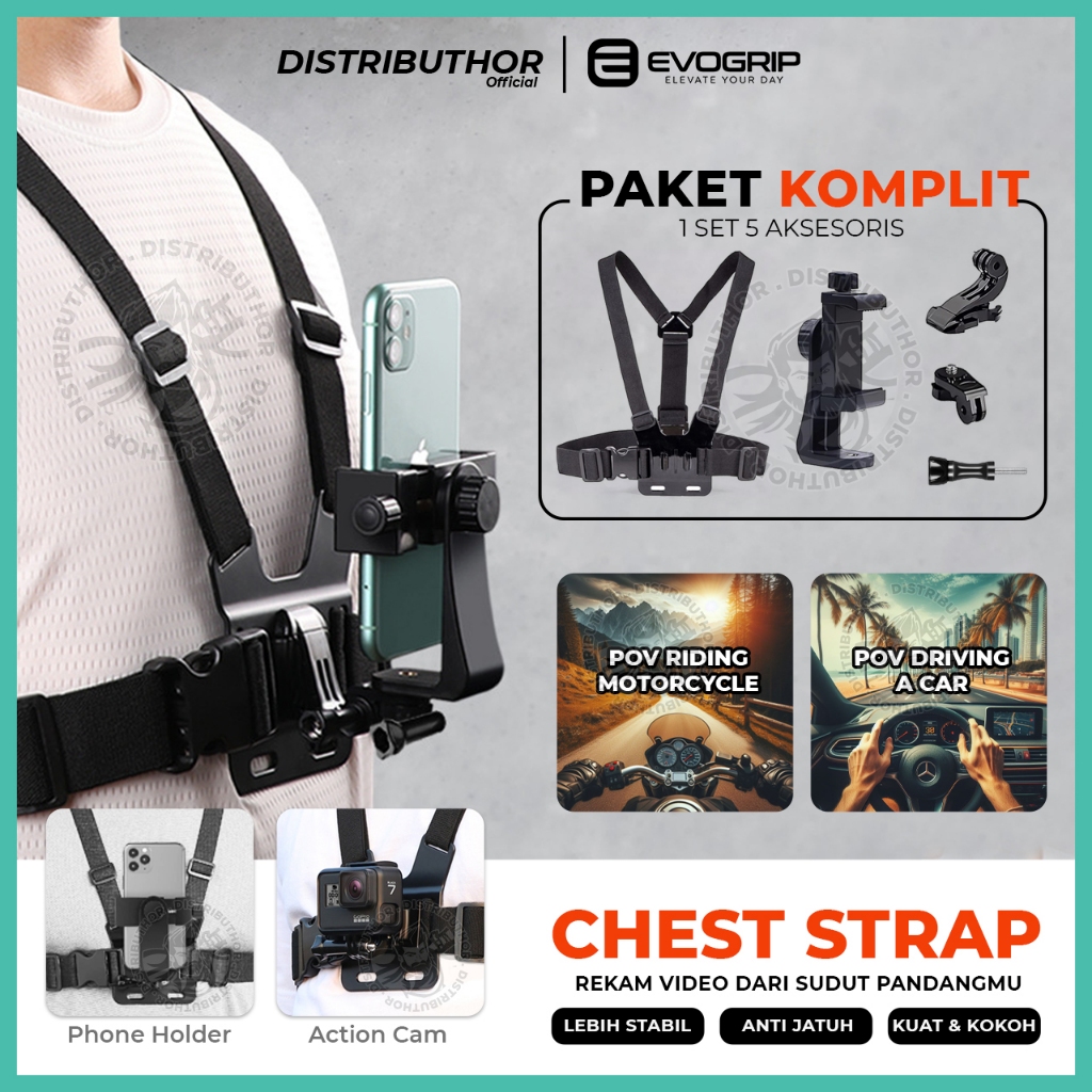 Jual Chest Strap EVOGRIP AK10 Body Belt Holder Hp Dada Sabuk Tali ...