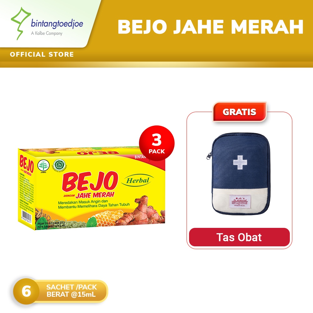 Jual Bejo Jahe Merah Sachet 3 Pack (18 Sachet) | Shopee Indonesia