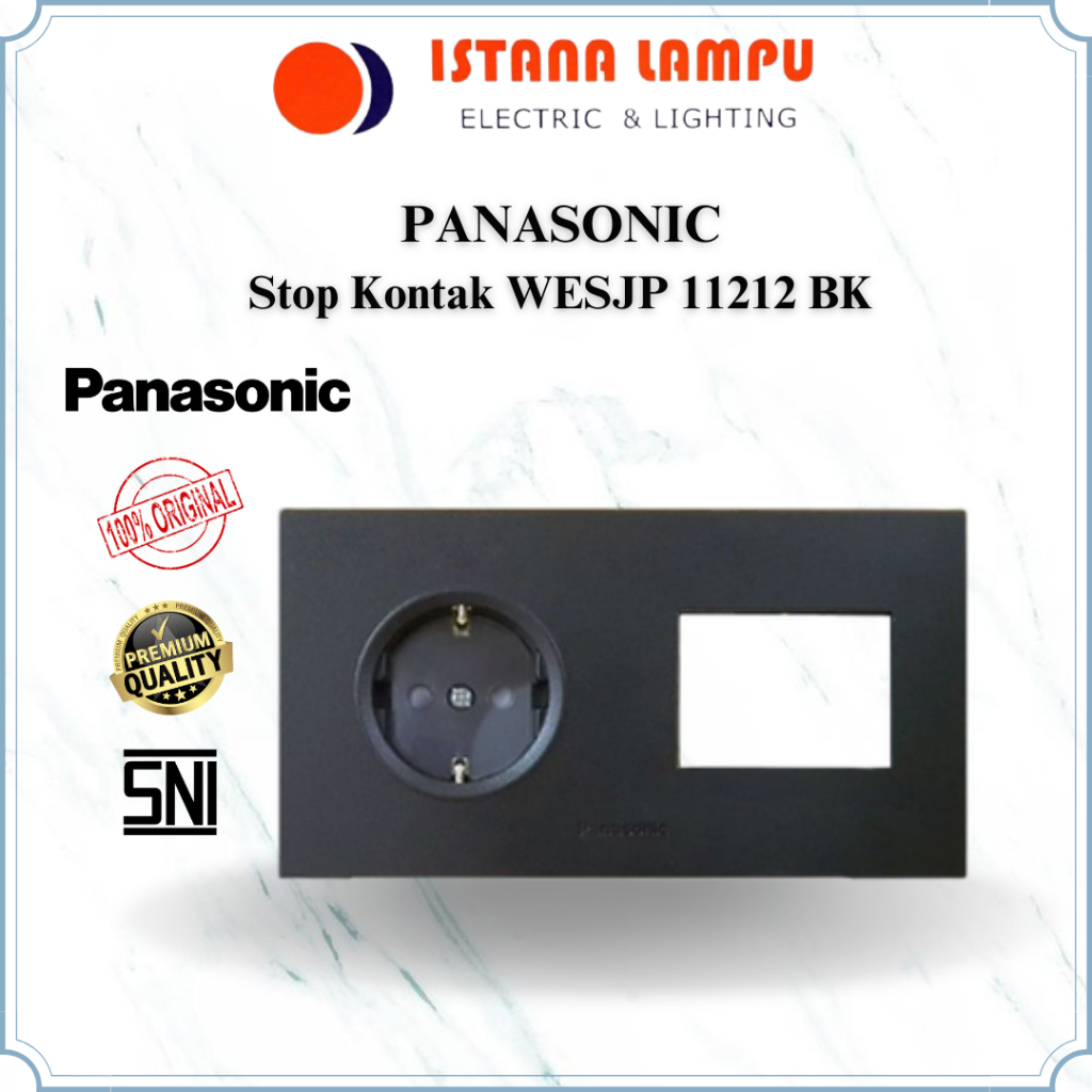 Jual Panasonic Stop kontak + frame black style WESJP 11212 BK | Shopee ...