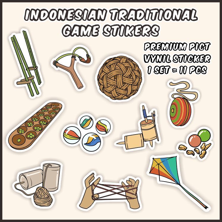 Jual [1 pack] Indonesian Traditional Games Stickers (Stiker Tradisional ...