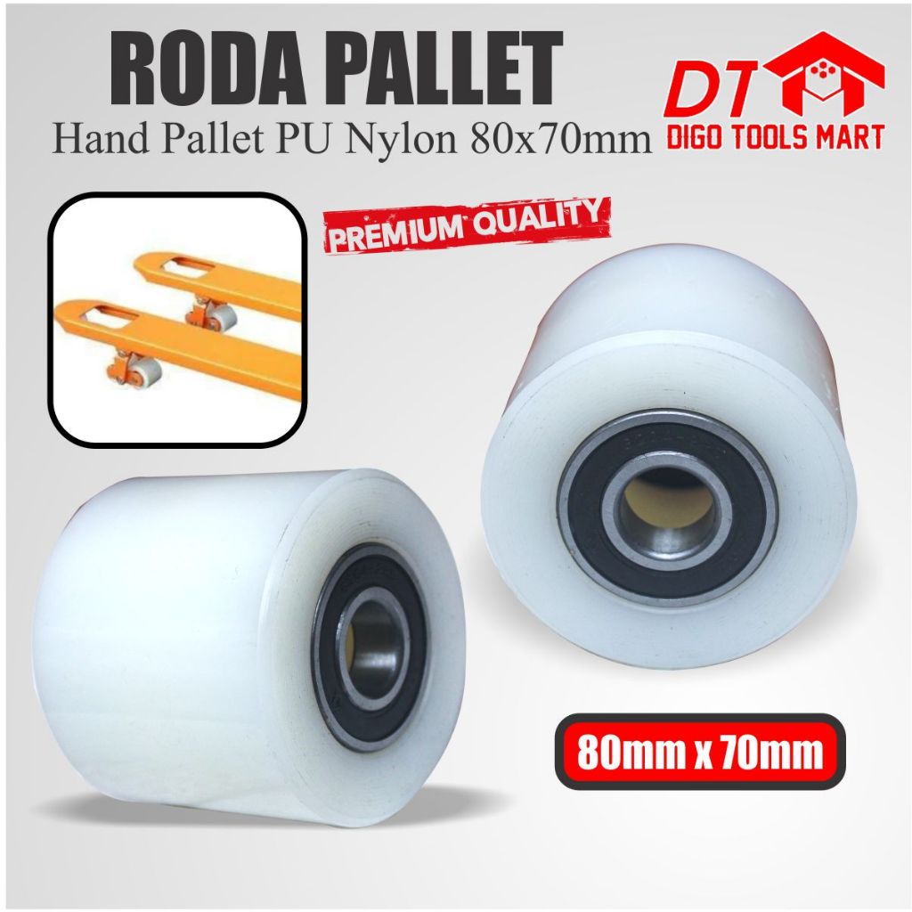 Jual Roda Hand Pallet 80mm x 70mm Nylon Double Bearing Palet 3inci ...