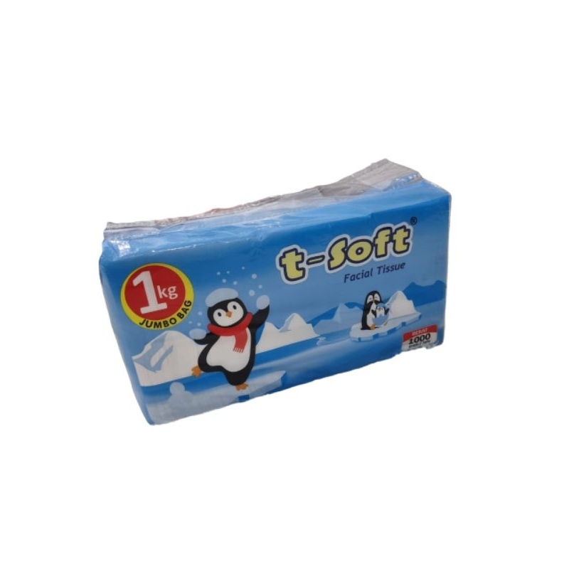 Jual Tissue T-SOFT Facial 1 kg/2 Ply Jumbo Tisu Wajah Halus Tissu ...