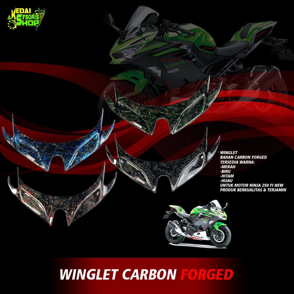 Jual WINGLET CARBON FORGED FOR NINJA 250 FI NEW | Shopee Indonesia