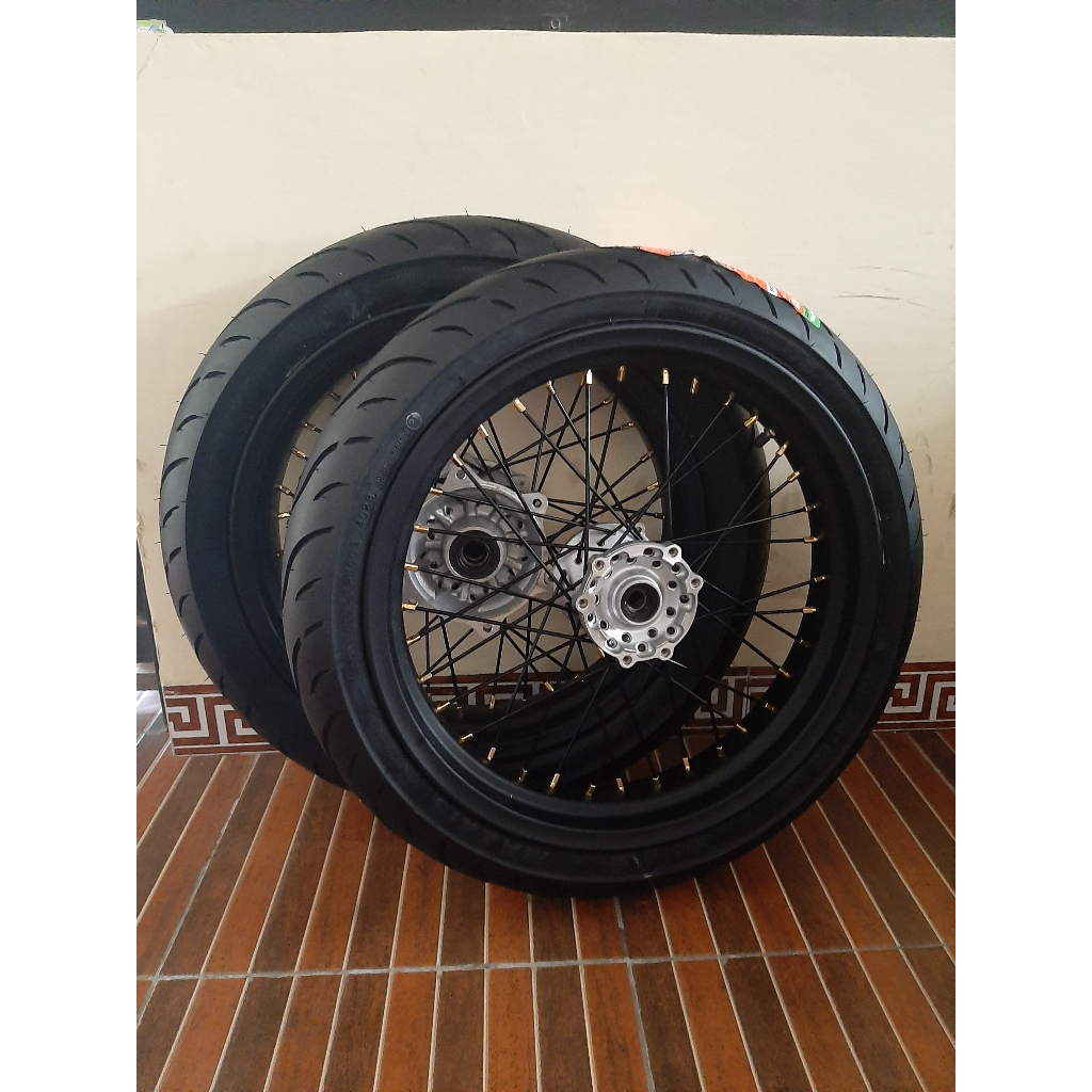 Jual Wheelset Supermoto WR155 Ban Maxxis Baru Velg Ukur 300/350 Tromol ...
