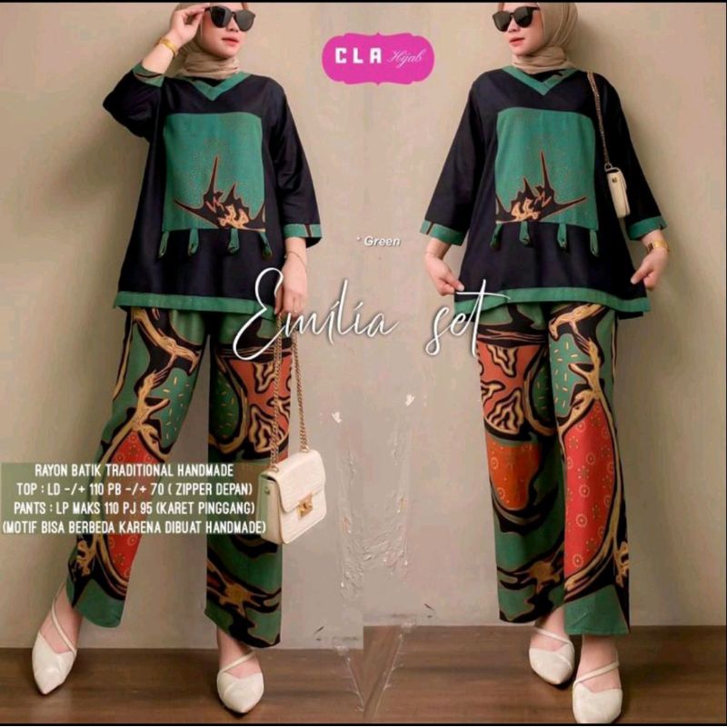 Jual ( SEMERBAK )BATIK ORI ONE SET ABSTRAK KOIN BATIK SETELAN WANITA P4 ...