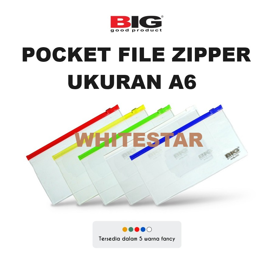 Jual map pocket file / document pouch zipper ukuran A6 + name tag big ...