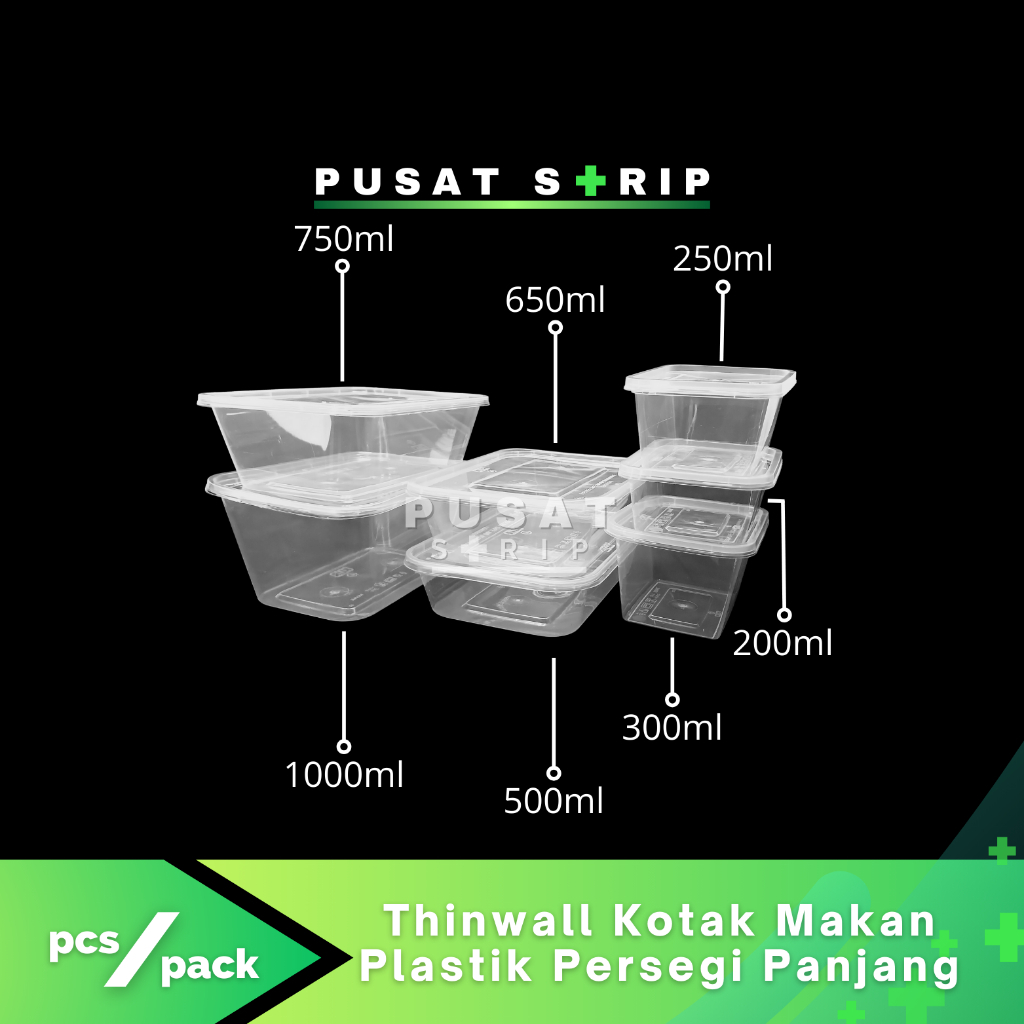 Jual Thinwall Kotak Makan Plastik Food Container Persegi Panjang
