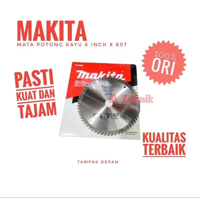 Jual Mata Gergaji Potong kayu Makita 6 inch 60T Serkel sirkel blade ...