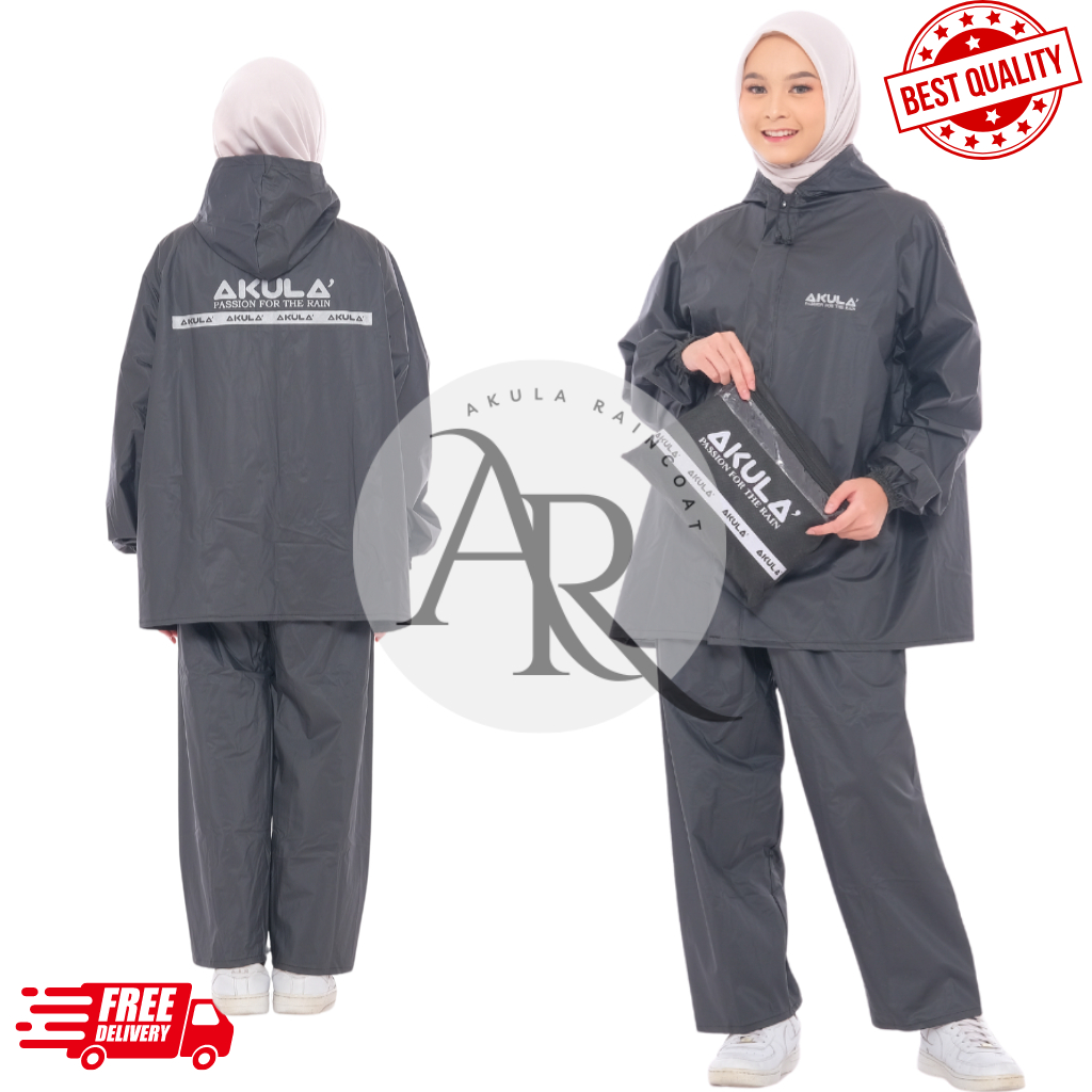 Jual Jas Hujan, Raincoat Pria Wanita Terbaik by AKULA Anti Rembes Hitam | Shopee Indonesia