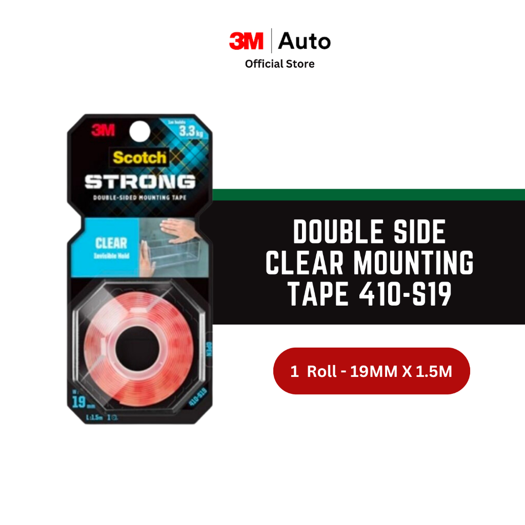 Jual 3M Scotch Perekat Double Side Clear Mounting Tape 410-S19 19MM X 1.5M | Shopee Indonesia