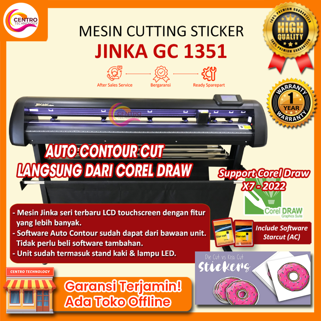 Jual Mesin Cutting Sticker GC 1351 - GC PRO LED 1351 CAM TOUCH SCREEN ...