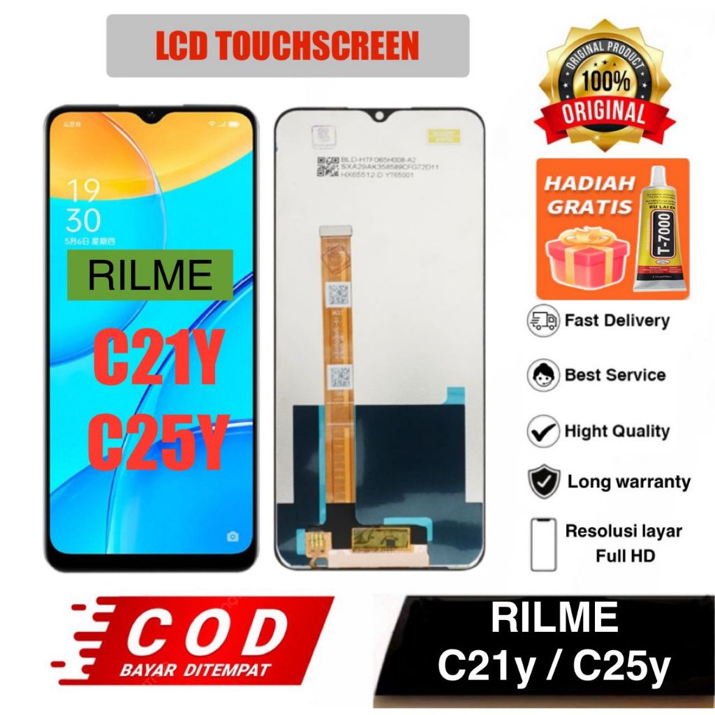 Jual LCD TOUCHSCREEN REALME C21Y / C25Y FULLSET ORIGINAL + LEM | Shopee ...