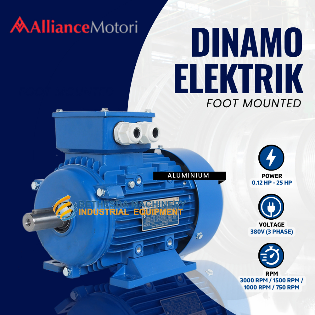 Jual Dinamo Motor 10 HP 7.5 kw 1500 RPM / 3000 RPM Alliance | Shopee Indonesia