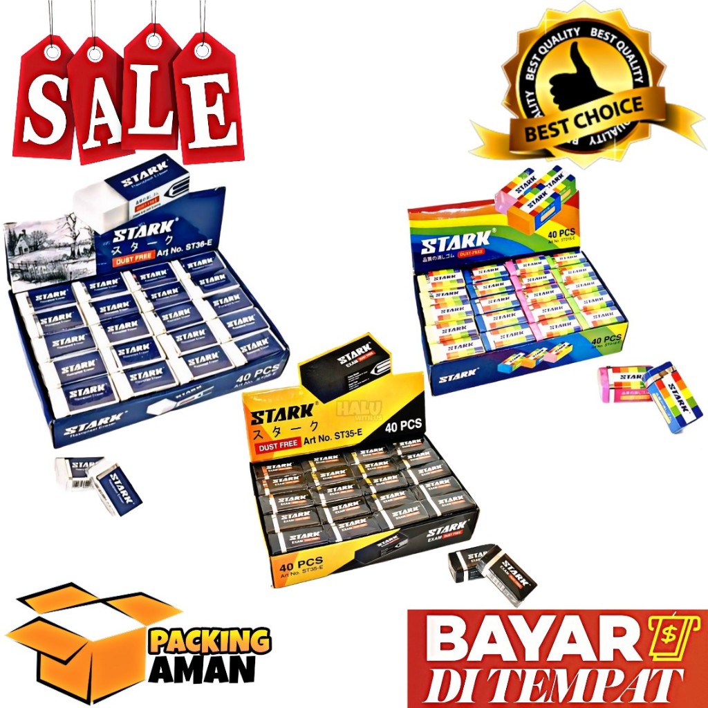 Jual (BISA COD) PROMO 40 Pcs Penghapus STARK / Eraser / Karet Penghapus ... Jual (BISA COD) PROMO 40 Pcs Penghapus STARK / Eraser / Karet Penghapus ...