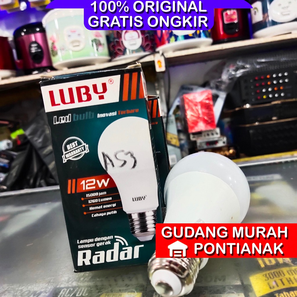 Jual Lampu LUBY Sensor Gerak 16W 12W 9W Otomatis Menyala saat ada yang ...
