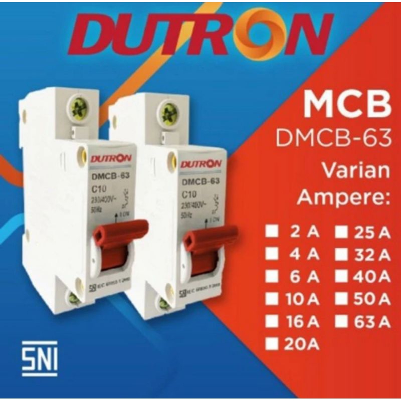 Jual MCB 1 phase 6A Dutron | Shopee Indonesia
