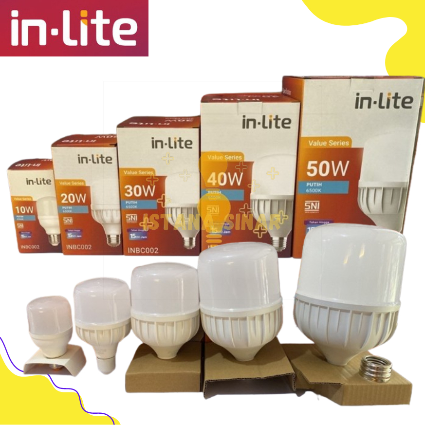 Jual Lampu LED Bulb capsule INLITE Value 10W 20W 30W 40W 50W watt wt INBC Murah | Shopee Indonesia