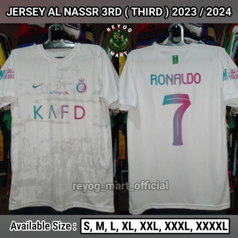 Jual Jersey Al Nassr 3rd 2023 2024 Third Ronaldo 7 Putih Printing