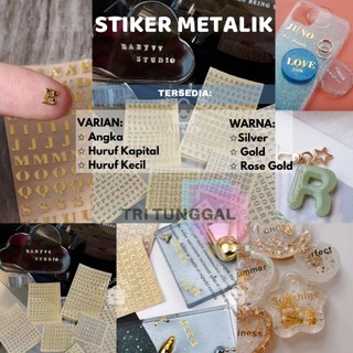 Jual Stiker Metalik Huruf 3mm SATUAN Gold Silver Emas Perak Kapital ...